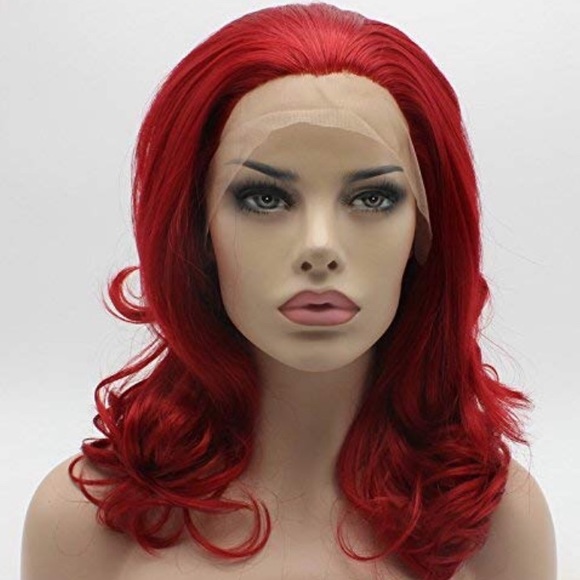 Accessories | 16 Red Curly Lace Front Wig Nwt | Poshmark